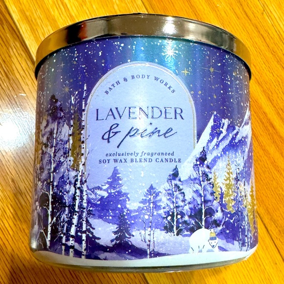 Bath & Body Works | Accents | Nwt Bath Body Works Lavender Pine Scented 3wick Candle | Poshmark